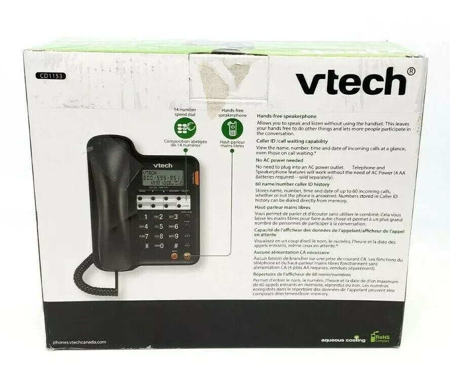 Vtech CD1153 Corded Speaker Telephone with Caller ID/ Call Waiting ™ | eBay