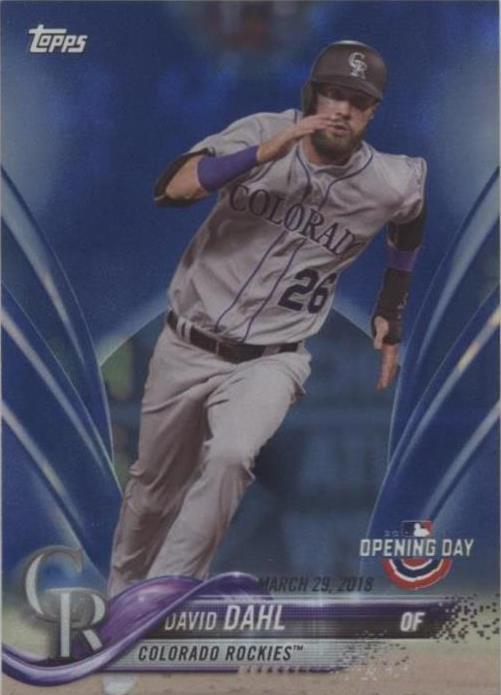 2018 Topps Opening Day - David Dahl #44 Rainbow Blue Foil for sale ...