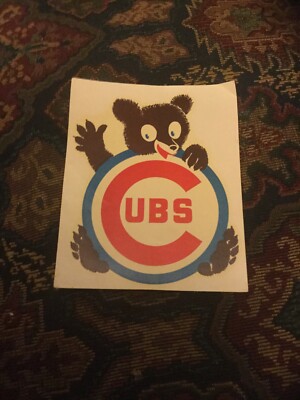 CHICAGO CUBS VINTAGE CUBBIE BEAR DECAL STICKER MLB Baseball Wrigley ...