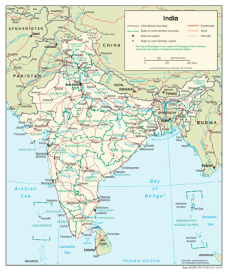 India Road Highway Transportation Map Country Nation Poster Print | eBay
