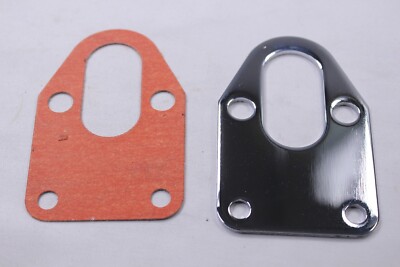 Chrome SBC Fuel Pump Mounting Plate With Gasket 283 305 327 350 383 400 ...