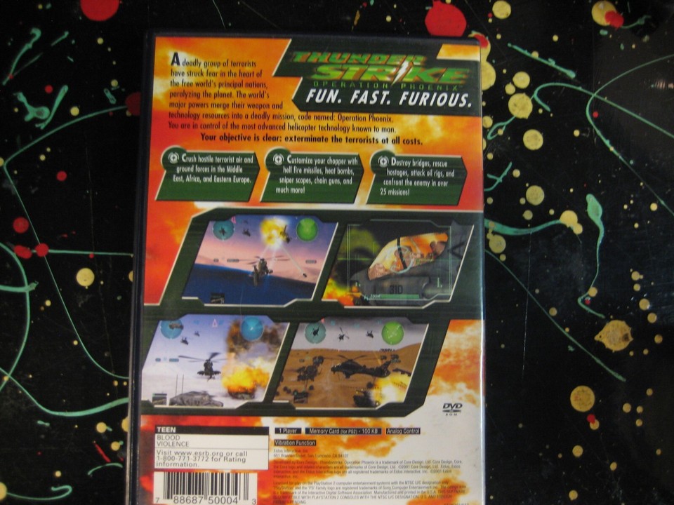 ThunderStrike PS2 PlayStation 2 Attack Helicopter Chopper Sim Game ...