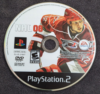 NHL 08 (Sony PlayStation 2, 2007) Disc Only Cleaned Tested Working ...