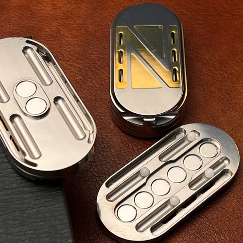 Titanium Alloy Magnetic Metal Fidget Toy Clicker Slider Haptic Card for ...
