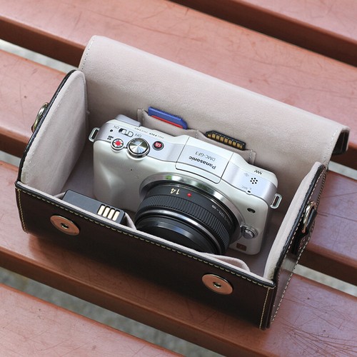 Leather Camera Bag Cover For Nikon J1 Leica D-LUX Canon G5X Fujifilm ...