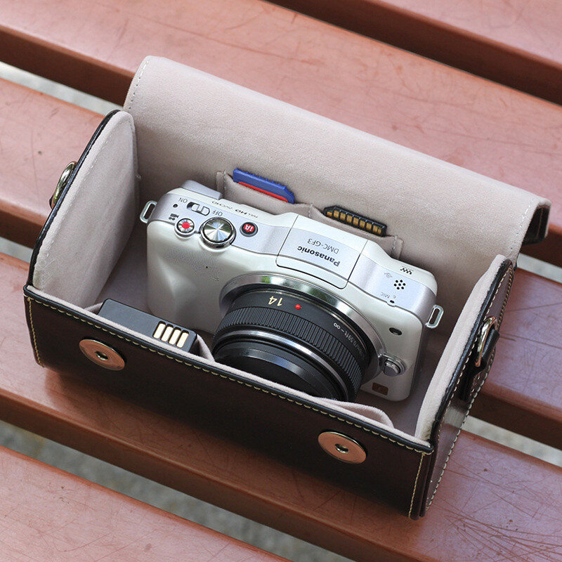 Leather Camera Bag Cover For Nikon J1 Leica D-LUX Canon G5X Fujifilm ...