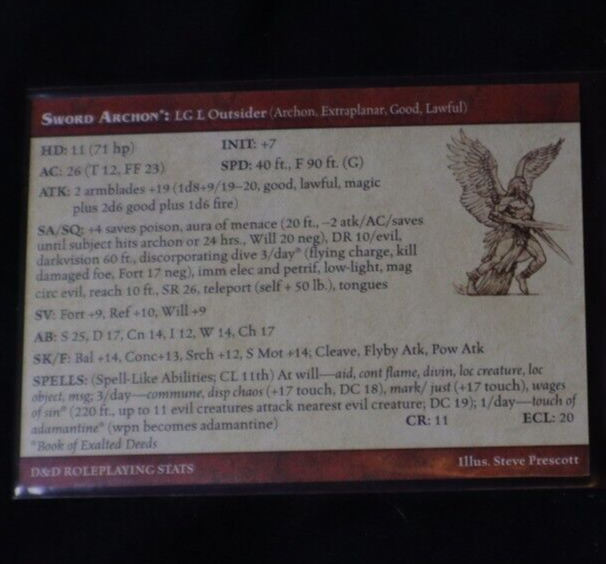 Dungeons & Dragons Miniatures - ANGELFIRE - SWORD ARCHON - With Card ...