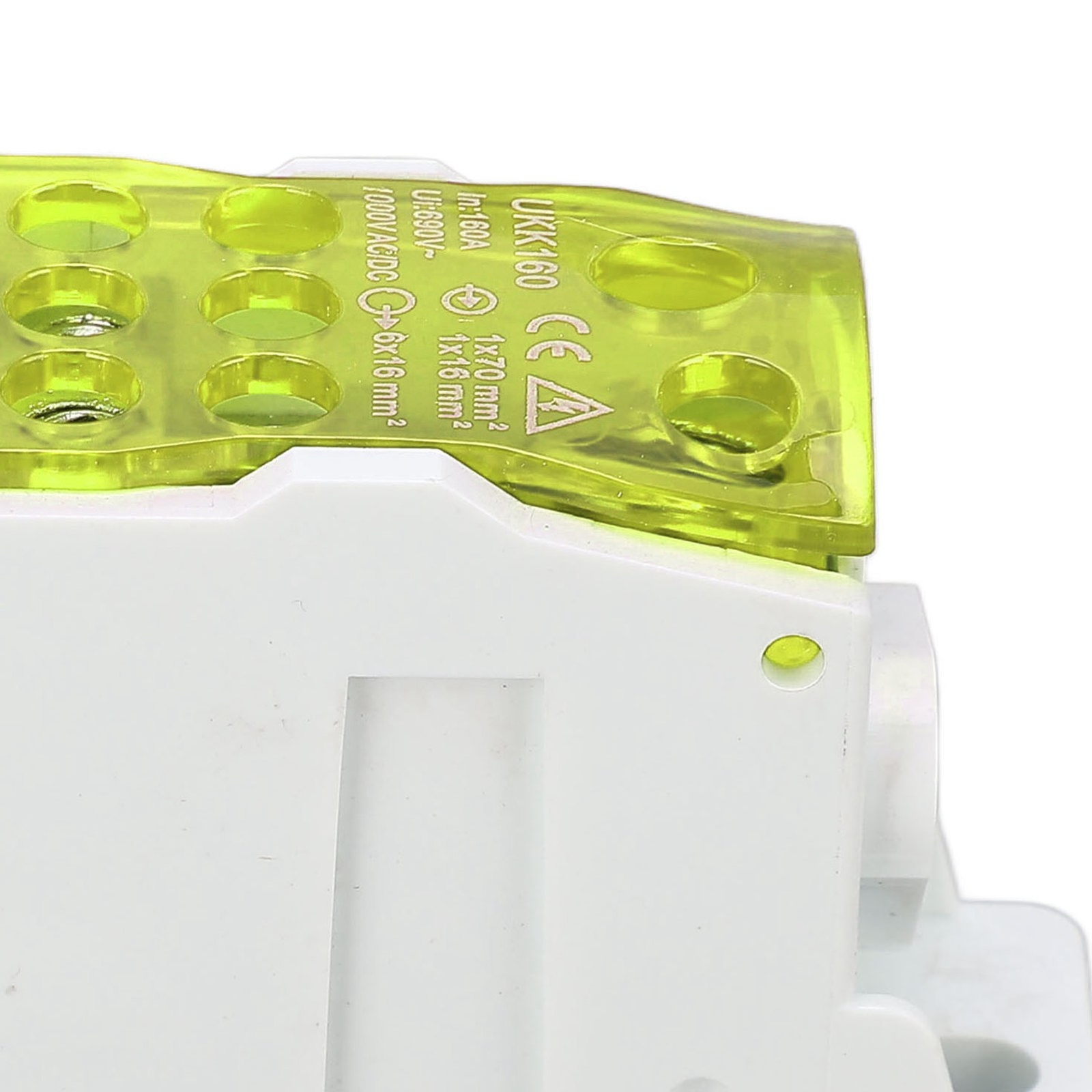 (Yellow)Distribution Box 690V 160A Din Rail Terminal Block Distribution ...