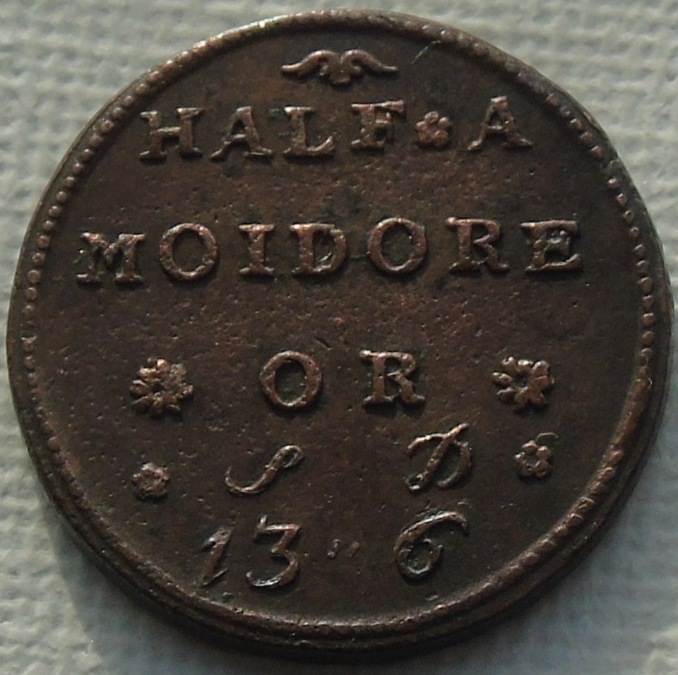 1747 Coin Weight for a Portuguese Half Moidore 1/2, 22mm 5.24g, High ...