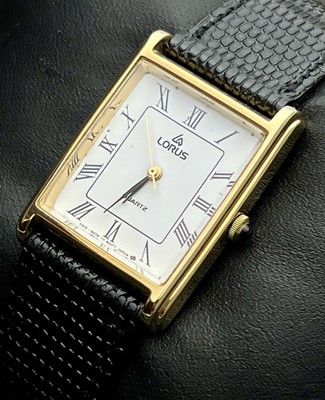 Vintage New 1988 LORUS SEIKO Tank Men’s 34mm Quartz Watch Gold White ...