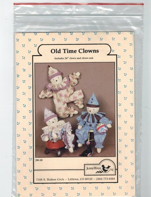 Old Time Clowns 24" Clown & Suit JW-29 Jenny Wren Vintage Sewing ...