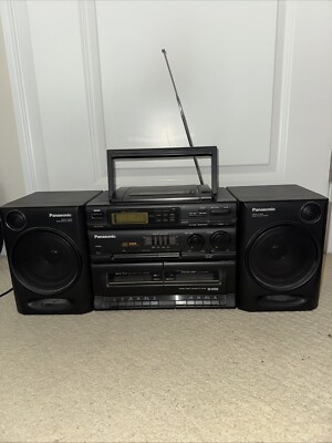 Panasonic RX-DT610 Portable Dual Tape Deck & CD System Detachable ...
