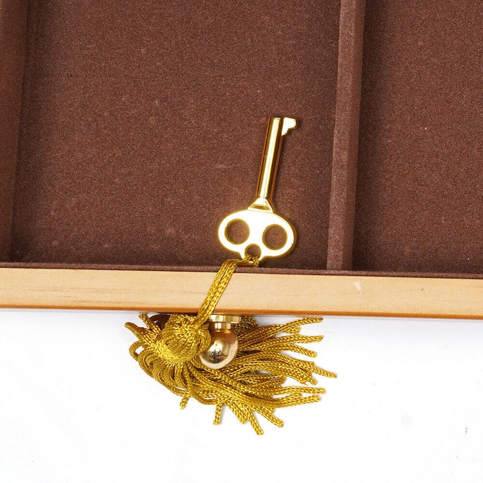 Large Capacity Wooden Jewelry Box 3 Layers W/ Safe Lock Retro Storage ...