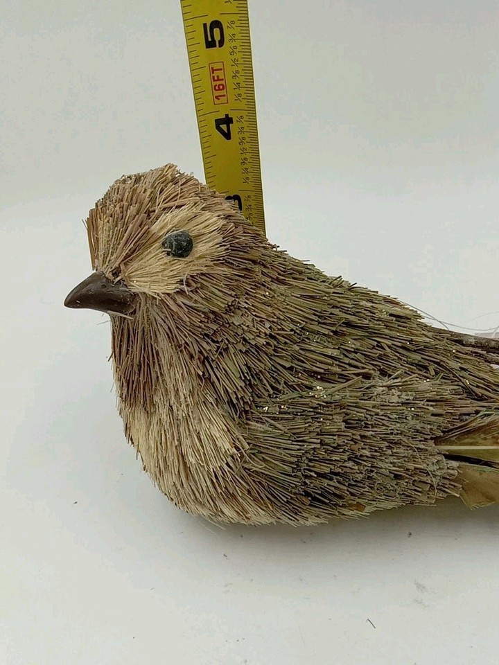 Large Sisal Bird Figurine With Twiggs & feathers Fall Decor Decorative ...
