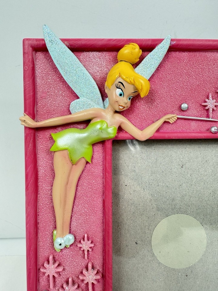 Disney Retired Pink Tinkerbell Glitter 3D Photo Frame 3.5 x 5 | eBay UK