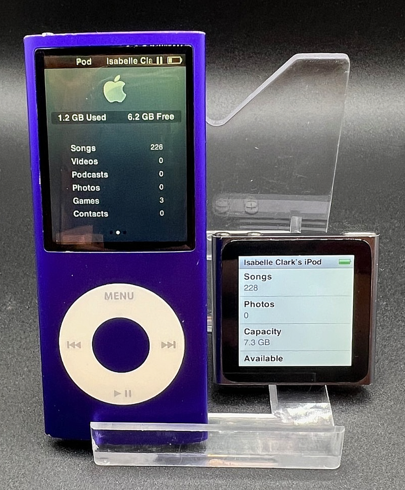 Lot of 2 Apple iPod nano Silver 8GB MC688LL and A1285 4th Gen Nano 8GB ...
