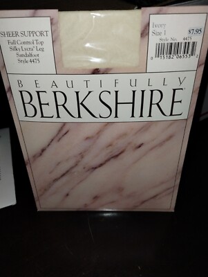 BEAUTIFULLY BERKSHIRE SHEER SUPPORT CONTROL TOP IVORY SIZE 1 PANTYHOSE ...