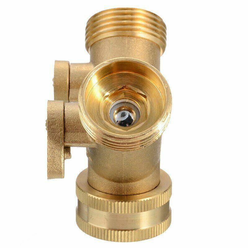 3/4" Solid Brass Double Two Way Tap Garden Connector Adaptor Hose ...