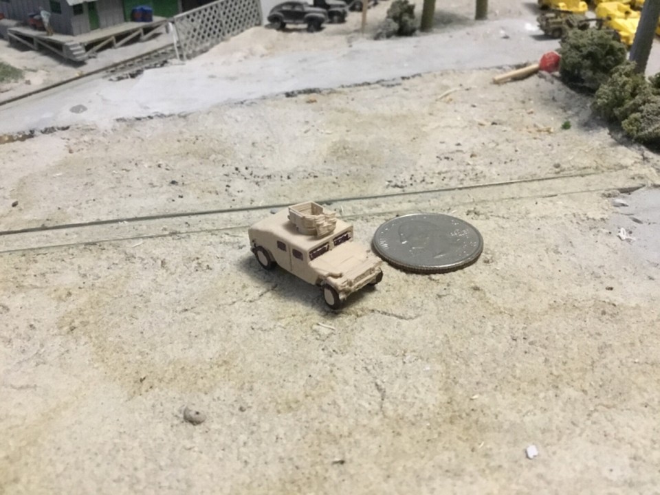 N scale 6 pack Army Military Humvee hummer gun truck w/turret 3D ...