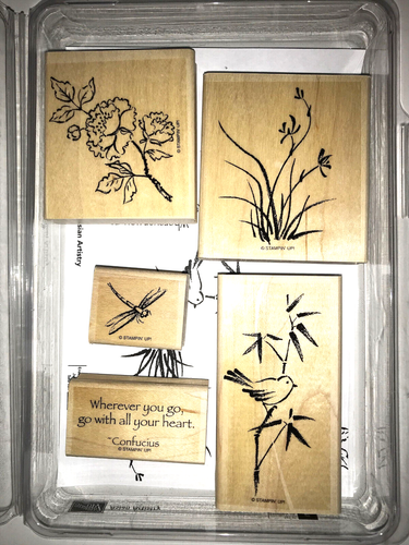 STAMPIN' UP, ASIAN ARTISTRY, 5 pc WOOD-MOUNTED STAMP SET | eBay
