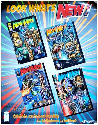 New Age Comic Book Collage Poster, 1995, 24" x 18" Signed by Todd Nauck ...
