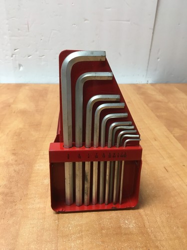 Snap On SAE 10 Piece Allen Hex Key Set 3/32”-3/8” With Metal case ...