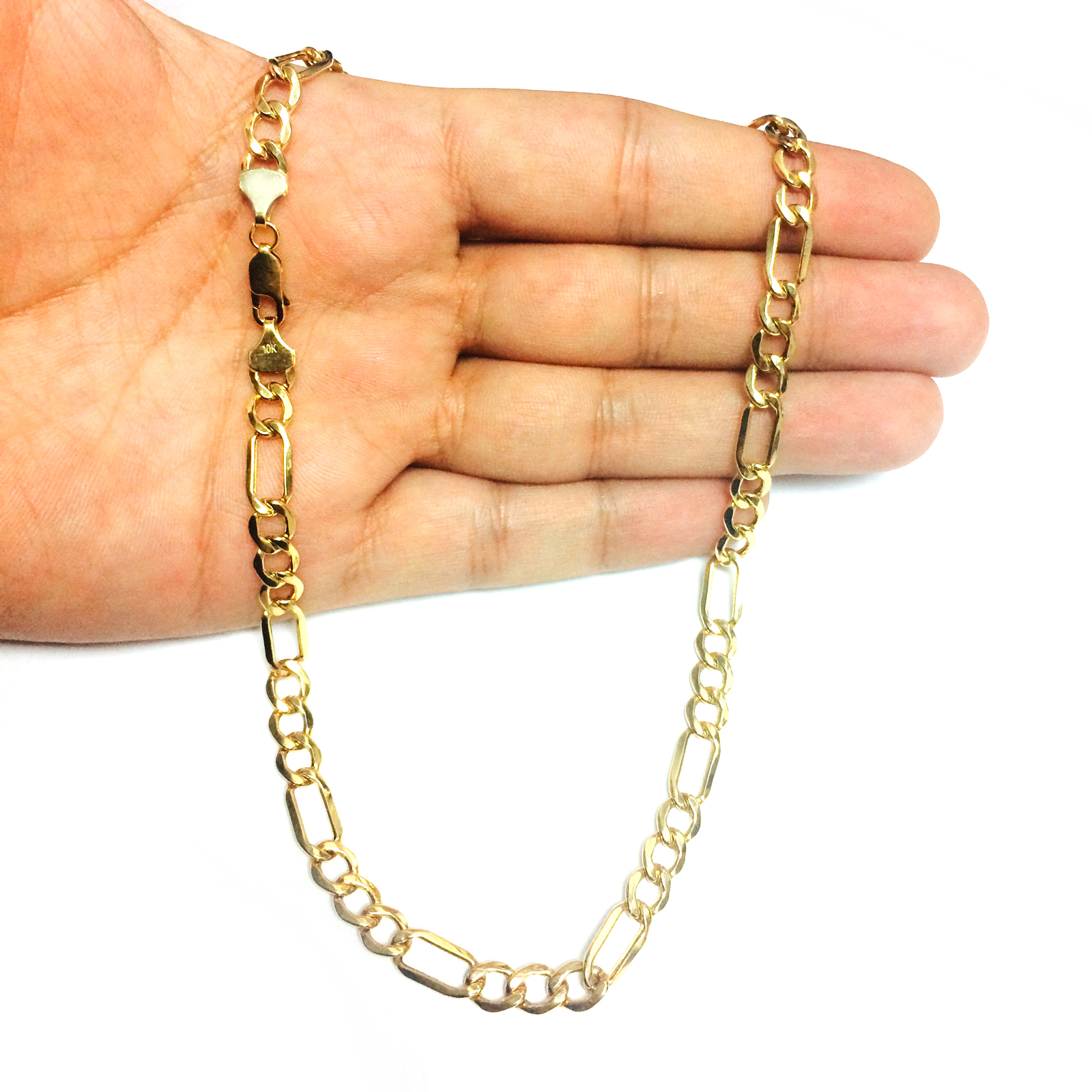 10K Yellow Gold Light Figaro Chain, Width 6.5mm | eBay