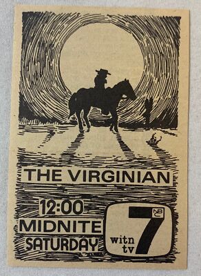 1973 small WITN tv ad ~ THE VIRGINIAN ~ midnite | eBay