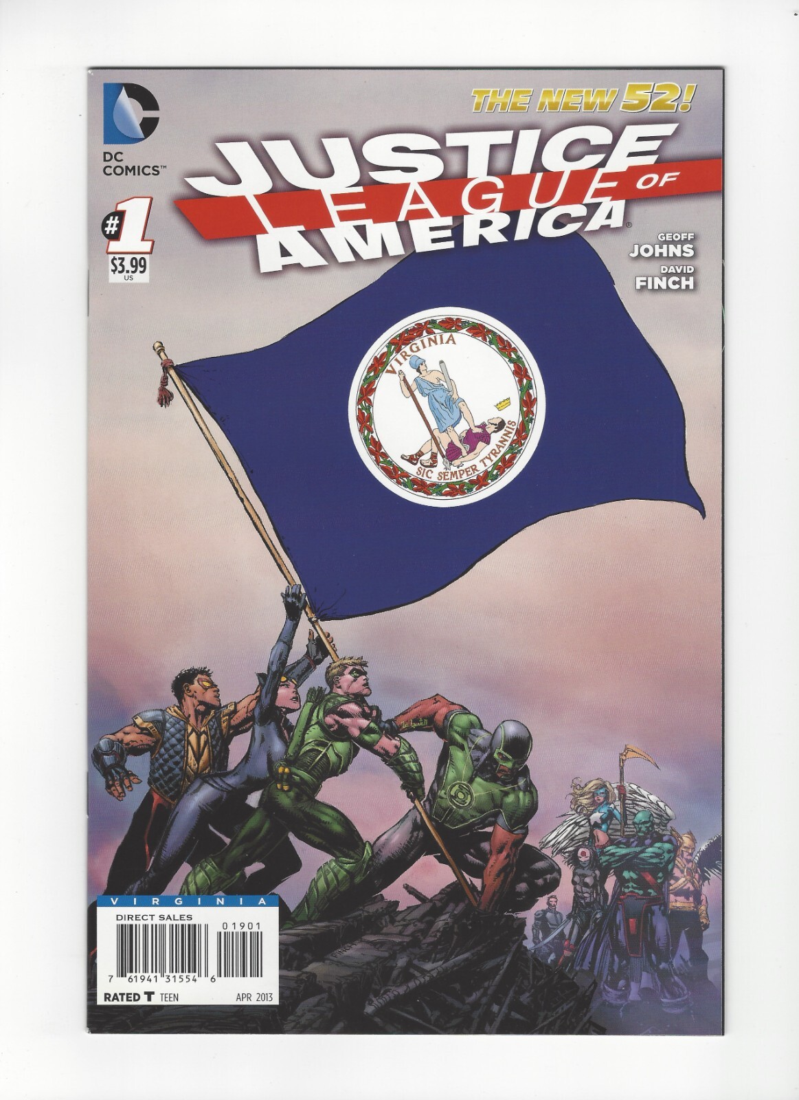 Justice League of America Comic 1 Variant Virginia Flag Cover 2013 ...