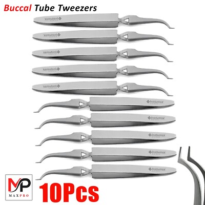 10-Piece Buccal Tube Bracket Positioning Tweezer Set Fine Tweezers ...