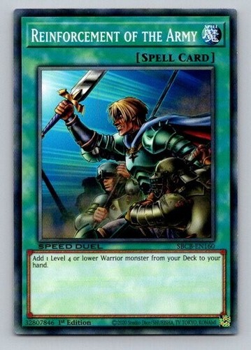 2020 Yugioh Spell Card Reinforcement Of The Army SBCB-EN160 1st Edition ...