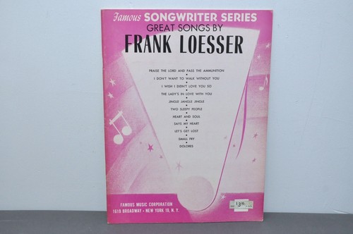 Great Songs By Frank Loesser Famous Songwriter Series Paperback 1941 ...