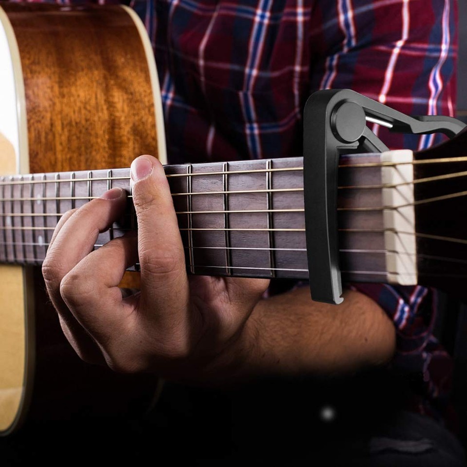 Guitar Capo with Tuner Clip-On Accessoriesor Black + tuner | eBay