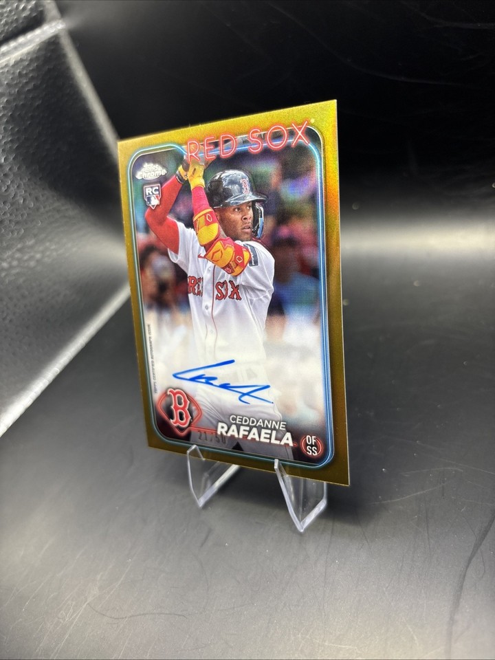 Ceddanne Rafaela 2024 Topps Chrome Gold Refractor RA-CR Auto Rookie RC ...