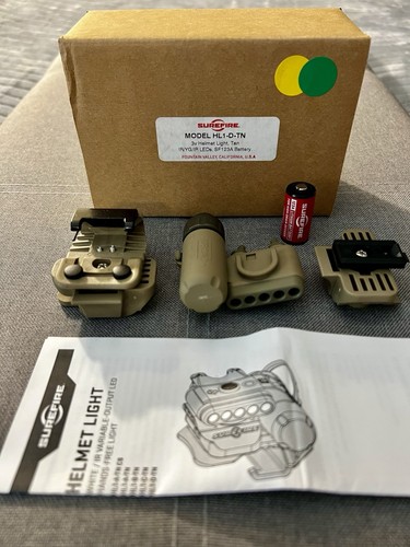 SUREFIRE HL1-D-TN & Helmet Light & Rail Mount adapter - Infrared/YEL ...