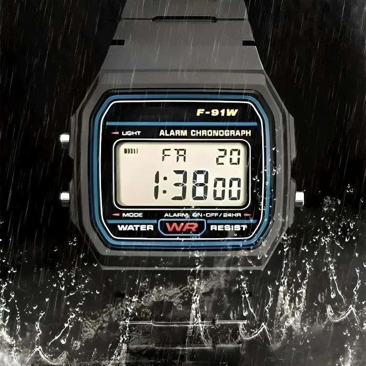 New Class Digital Watch F91 Water Splush F91 Look with Resin Strap in ...