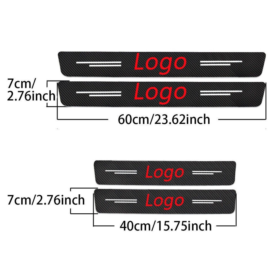 Custom Logo Car Door Plate Sill Scuff Cover Anti Scratch Decal Sticker ...