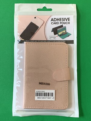 🌷Adhesive Card Pouch - Metallic Pink Faux Leather - Magnetic Closure🌷 ...