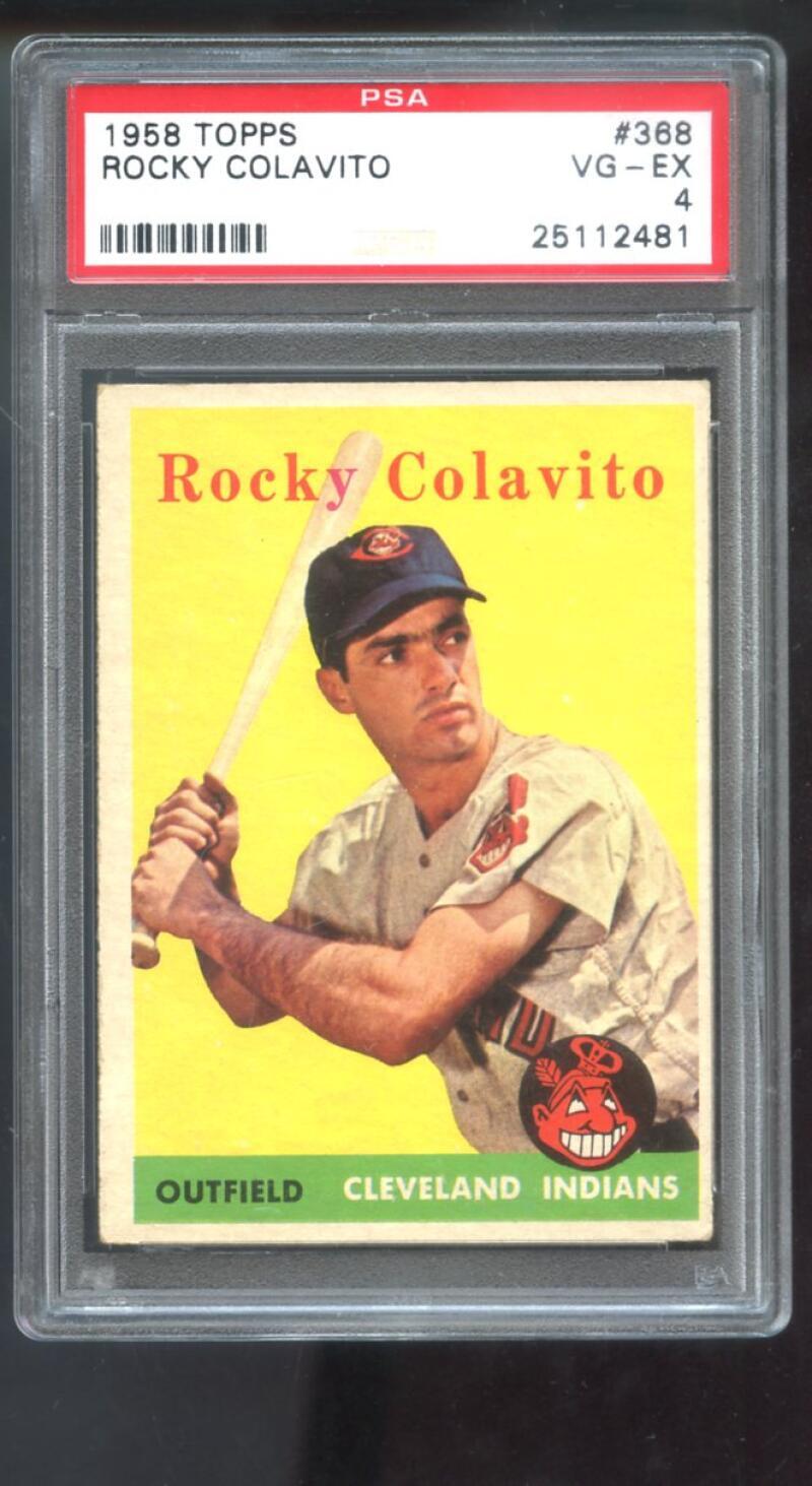 1958 Topps #368 Rocky Colavito PSA 4 Graded Baseball Card MLB Cleveland ...