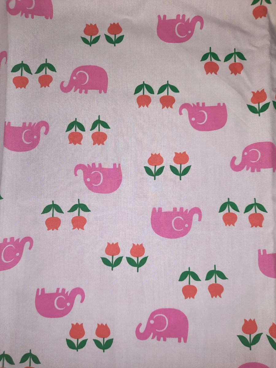 Pink Elephant Print Fabric