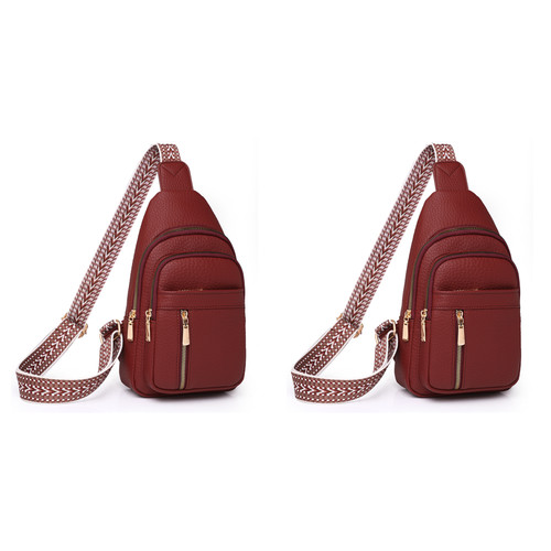 - Women Bohemian Chest Bag Ethnic Style Strap PU Leather Crossbody Bag ...