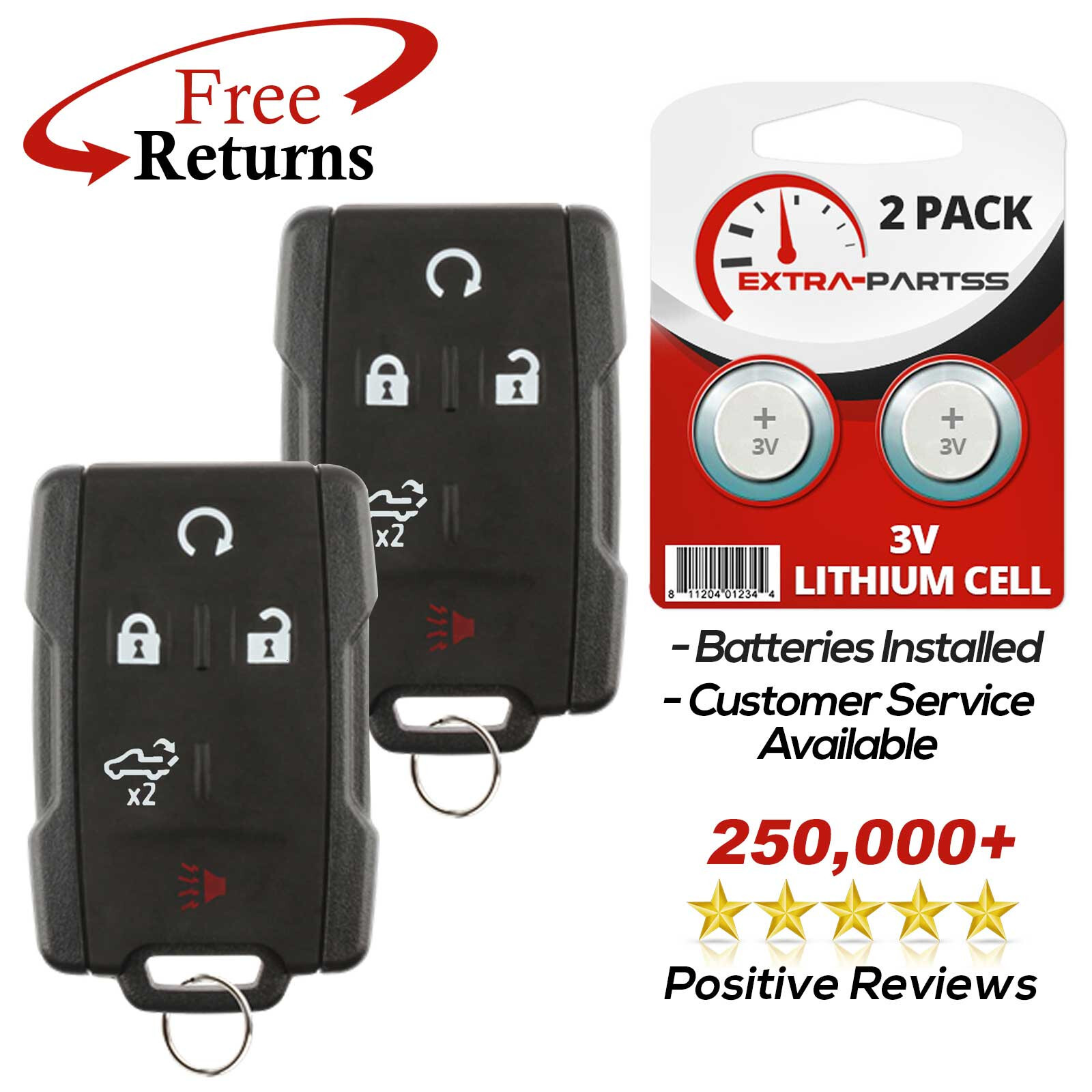 2 Remote Key Fob Replacement Power Lift Gate For Chevrolet GMC 5b (M3N ...