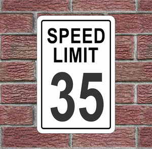 35 MPH Speed Limit Aluminum Road Sign | eBay