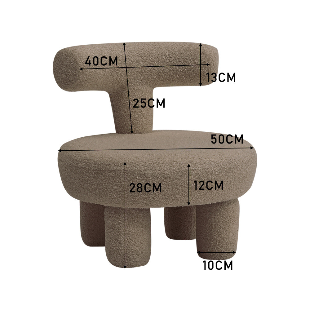 Kids Sofa Teddy Fleece Padded Chair Curved T Backrest Children Toddler ...