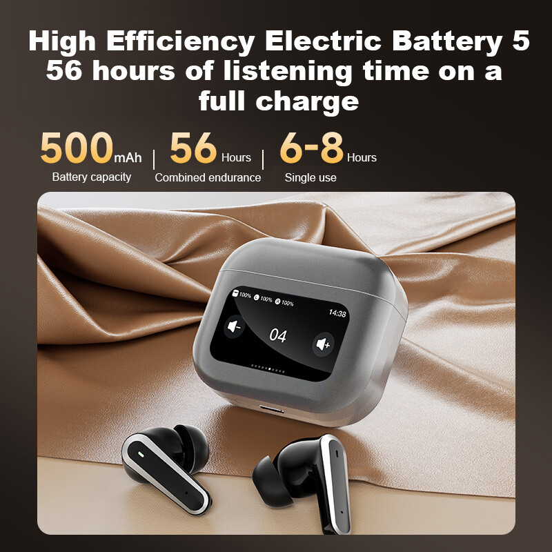 LCD Touchscreen Bluetooth Wireless Headphones Headset Active Noise ...