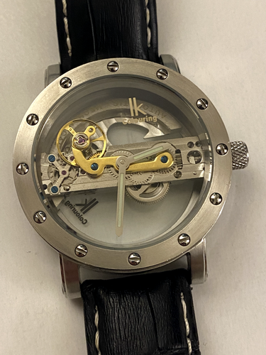 lk Colouring Automatic Transparent Mechanical Watch Silver Watch Black ...
