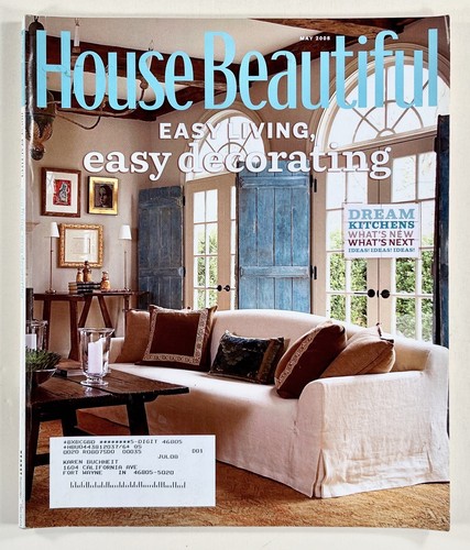 2008 May HOUSE BEAUTIFUL easy decorating PATRICIA WELLS wine chillers ...