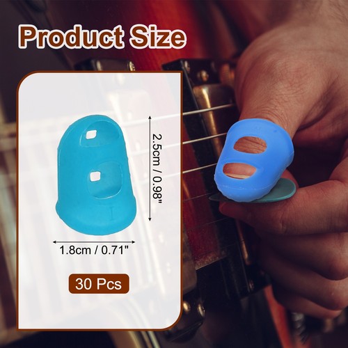 Light Blue Silicone Finger Tips Protectors Breathable Caps, S, 30 Pcs ...