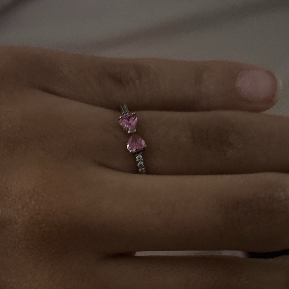 Promise Ring Her Size 6, Pandora Bow Ring, Silver And Pink | eBay