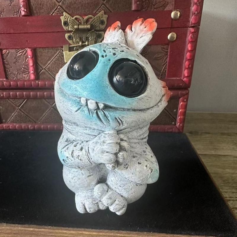 Alien Elf Statue Resin Cartoon Alien Elf Figurine Desktop Ornament ...